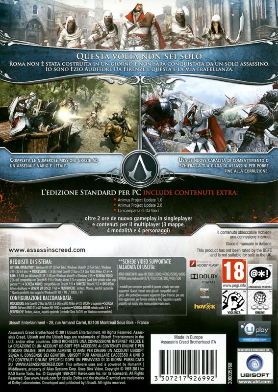 Assassin's Creed: Brotherhood cover or packaging material - MobyGames