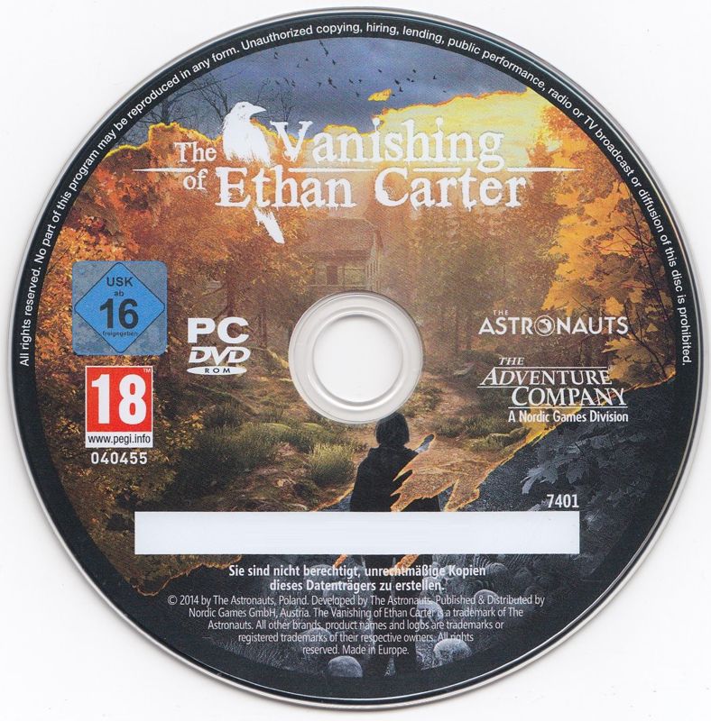 The Vanishing of Ethan Carter cover or packaging material - MobyGames