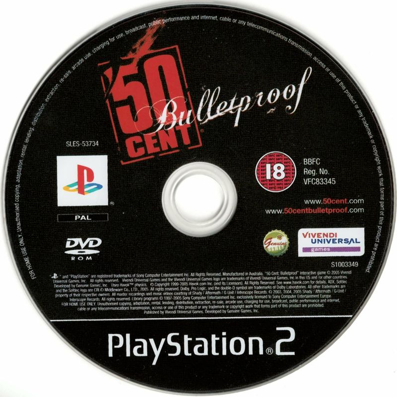 50 Cent: Bulletproof cover or packaging material - MobyGames