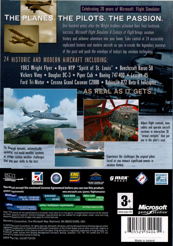 Microsoft Flight Simulator 2004: A Century of Flight cover or packaging ...