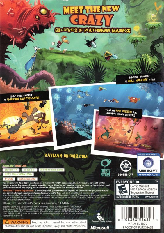 Rayman Origins cover or packaging material - MobyGames