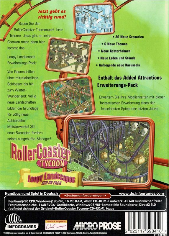 RollerCoaster Tycoon: Loopy Landscapes cover or packaging material ...