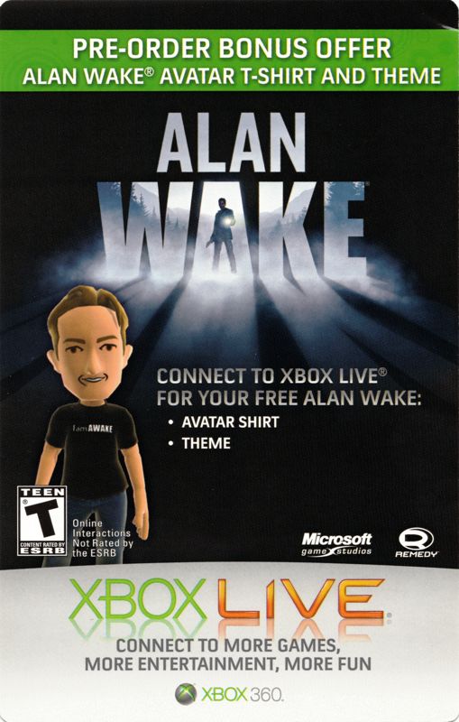 Alan Wake cover or packaging material - MobyGames