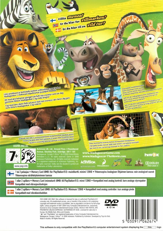 Madagascar: Escape 2 Africa cover or packaging material - MobyGames