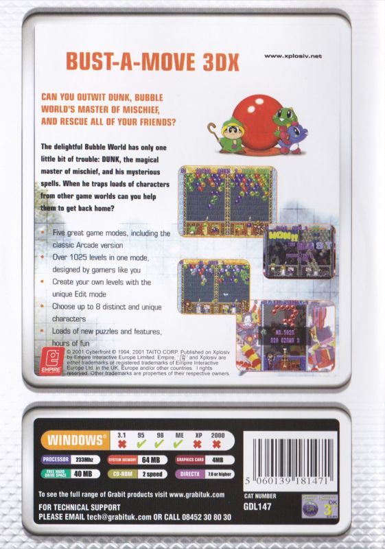 Bust-A-Move 3 cover or packaging material - MobyGames