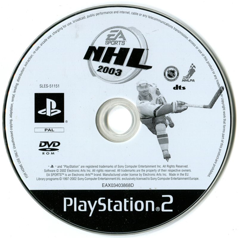 NHL 2003 cover or packaging material - MobyGames