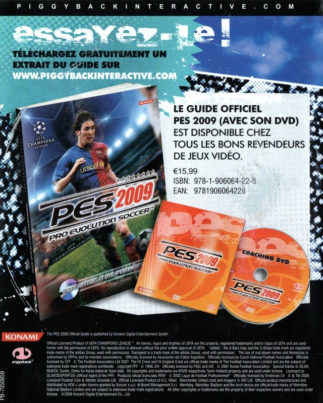 PES 2009: Pro Evolution Soccer cover or packaging material - MobyGames