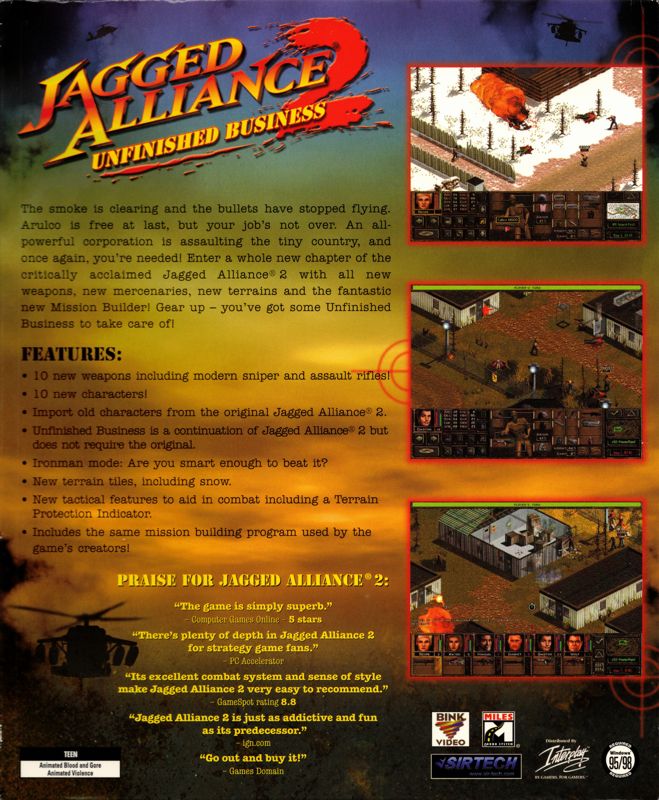 Jagged Alliance 2: Unfinished Business cover or packaging material - MobyGames