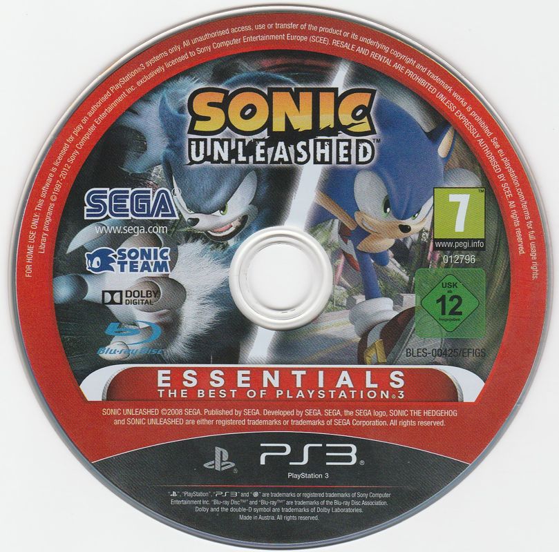 Sonic Unleashed cover or packaging material - MobyGames