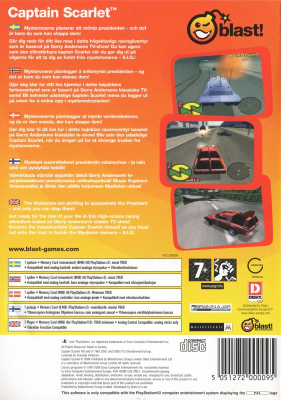 Captain Scarlet cover or packaging material - MobyGames