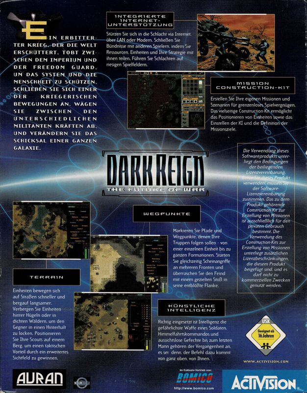 Dark Reign: The Future of War cover or packaging material - MobyGames