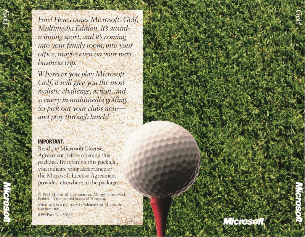 Microsoft Golf: Multimedia Edition cover or packaging material - MobyGames