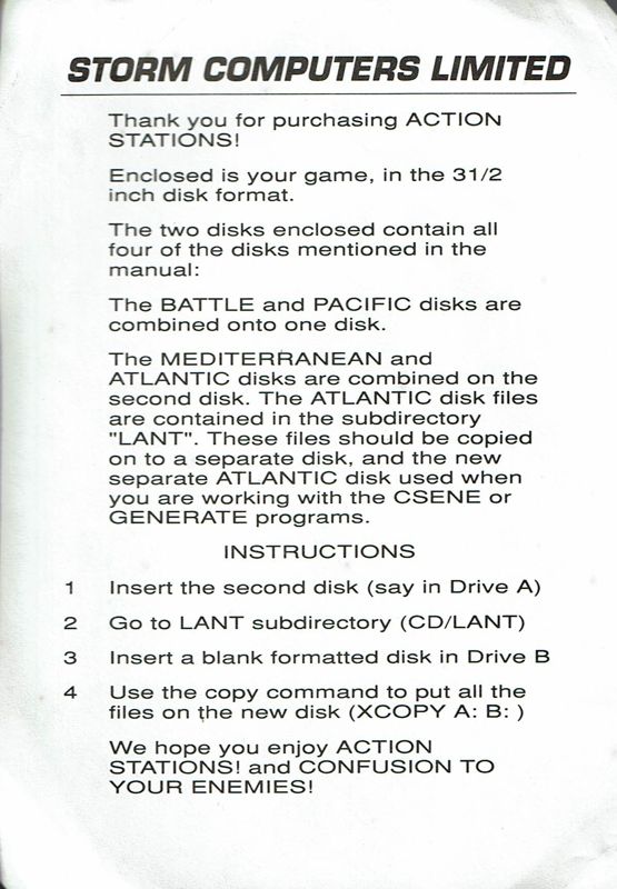 Action Stations! cover or packaging material - MobyGames