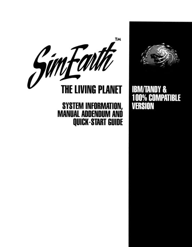 SimEarth: The Living Planet cover or packaging material - MobyGames