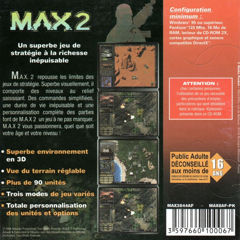 M.A.X. 2: Mechanized Assault & Exploration cover or packaging material - MobyGames