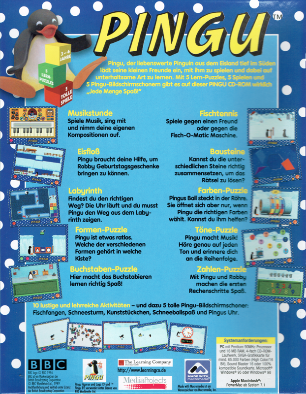 Pingu: A Barrel of Fun! cover or packaging material - MobyGames