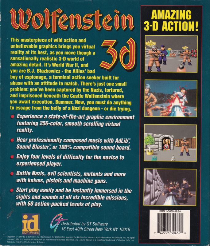 Wolfenstein 3D cover or packaging material - MobyGames