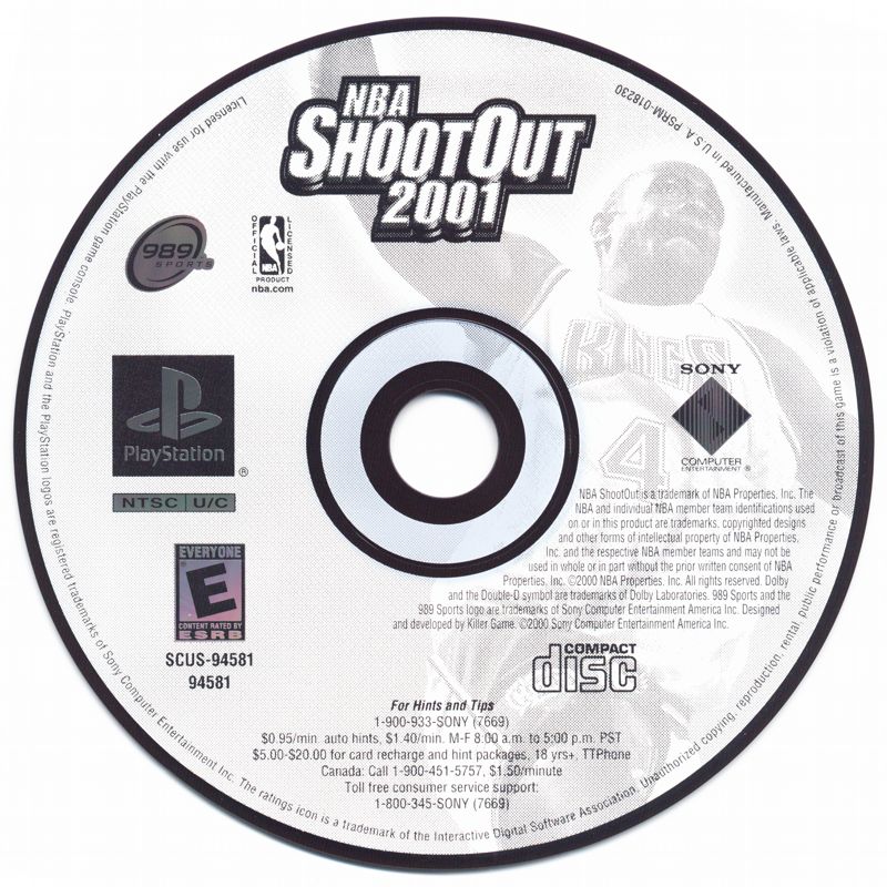 NBA ShootOut 2001 cover or packaging material - MobyGames