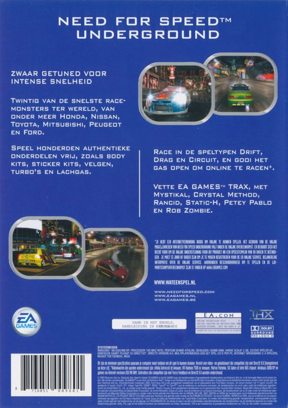 Need for Speed: Underground cover or packaging material - MobyGames