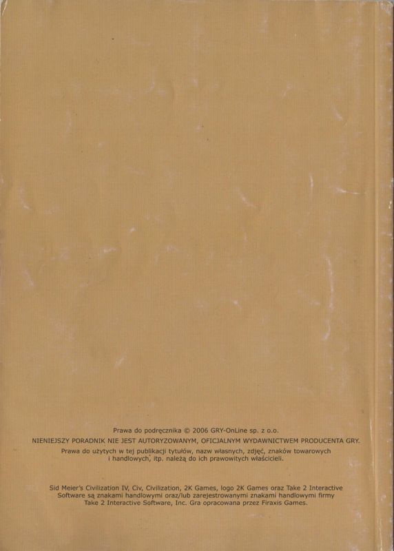 Sid Meier's Civilization IV cover or packaging material - MobyGames