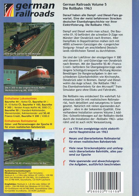German Railroads: Volume 5 - Die Rollbahn 1963 cover or packaging material - MobyGames