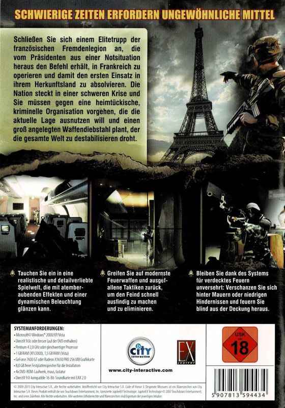 Code of Honor 3: Desperate Measures cover or packaging material - MobyGames