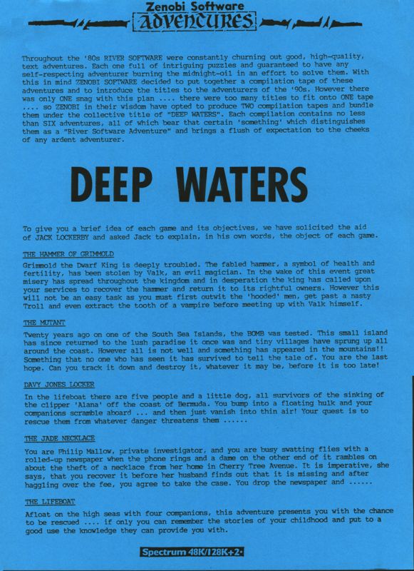 Deep One cover or packaging material - MobyGames