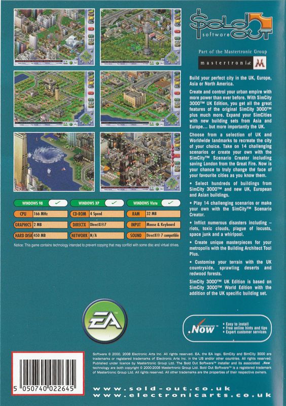 SimCity 3000 Unlimited cover or packaging material - MobyGames