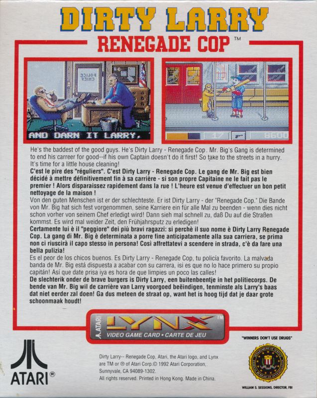 Dirty Larry: Renegade Cop cover or packaging material - MobyGames