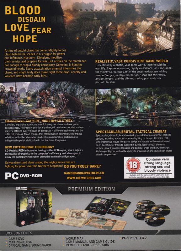 The Witcher 2: Assassins of Kings cover or packaging material - MobyGames