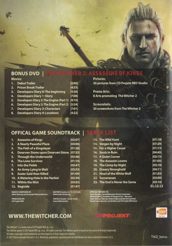 The Witcher 2: Assassins of Kings cover or packaging material - MobyGames