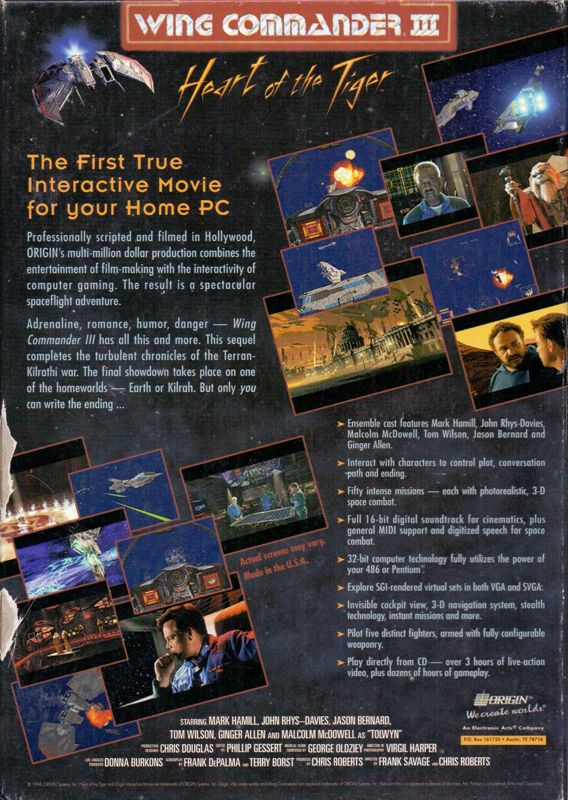 Wing Commander III: Heart of the Tiger cover or packaging material - MobyGames