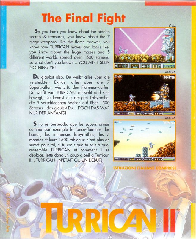 Turrican II: The Final Fight cover or packaging material - MobyGames