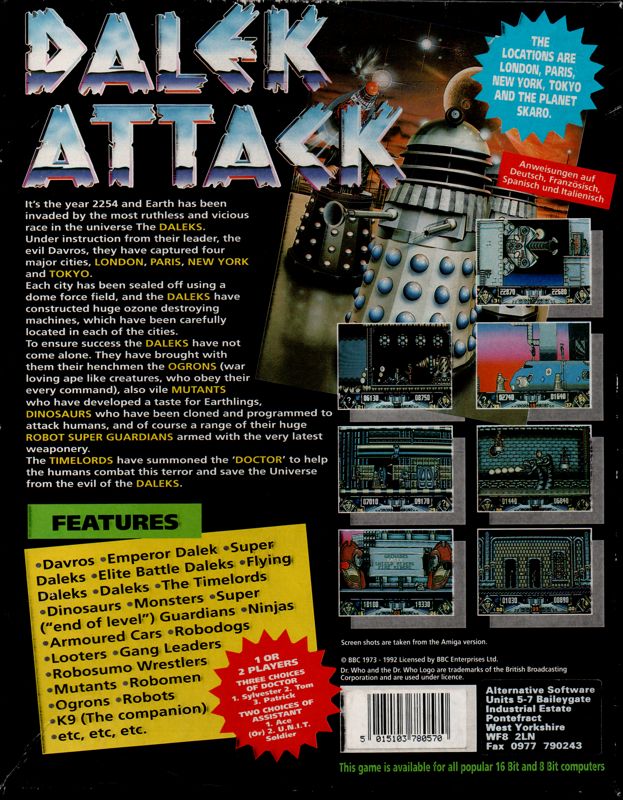 Dalek Attack cover or packaging material - MobyGames