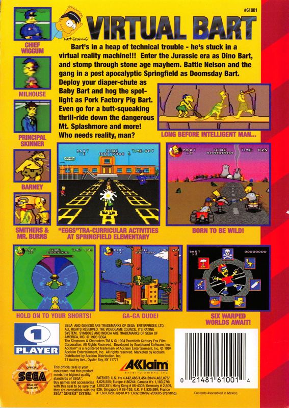 Virtual Bart cover or packaging material - MobyGames