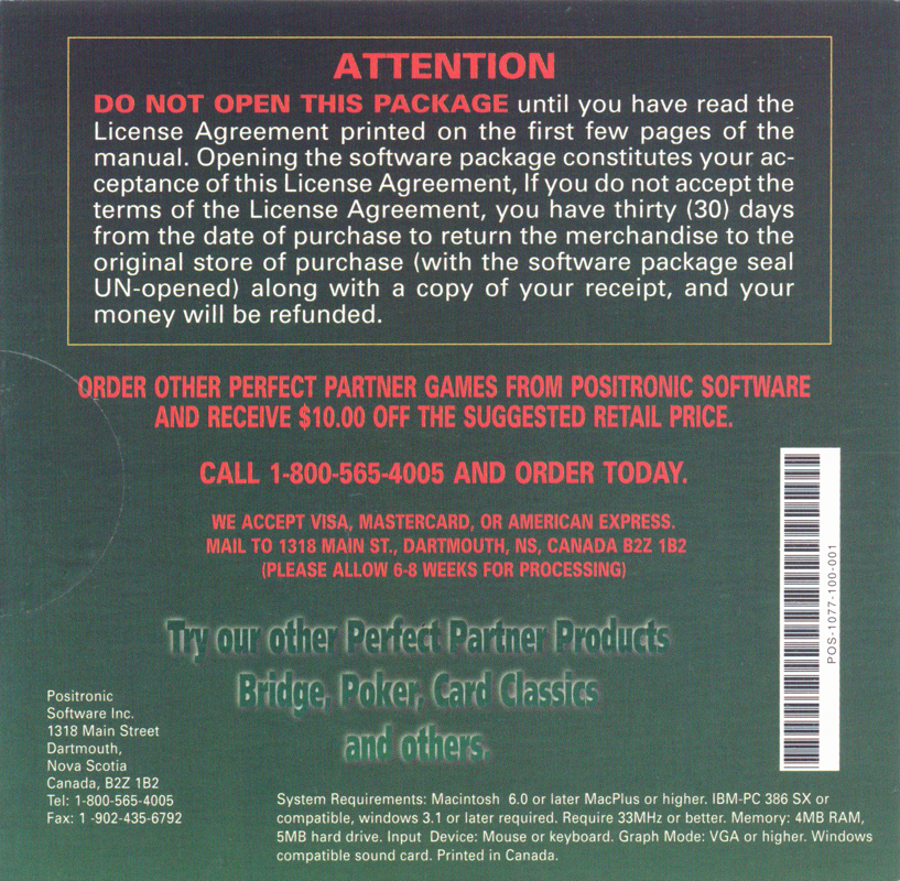 Perfect Partner Bridge cover or packaging material - MobyGames