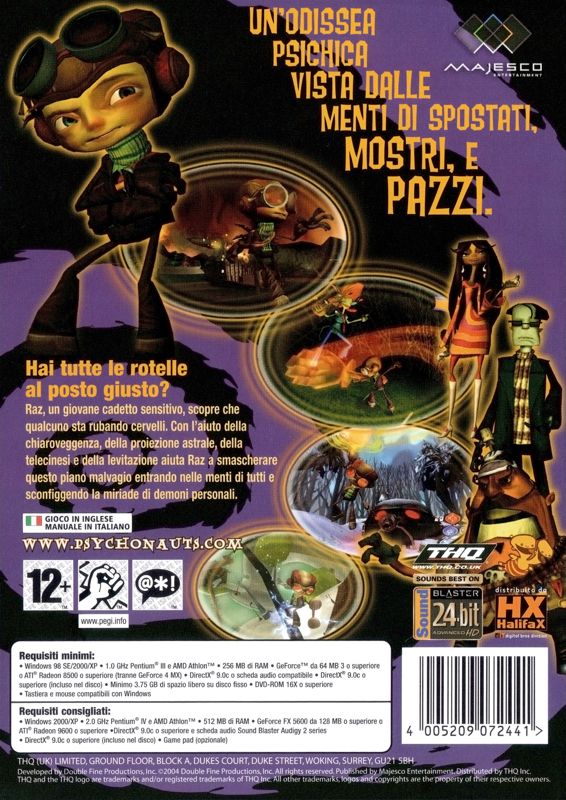 Psychonauts cover or packaging material - MobyGames