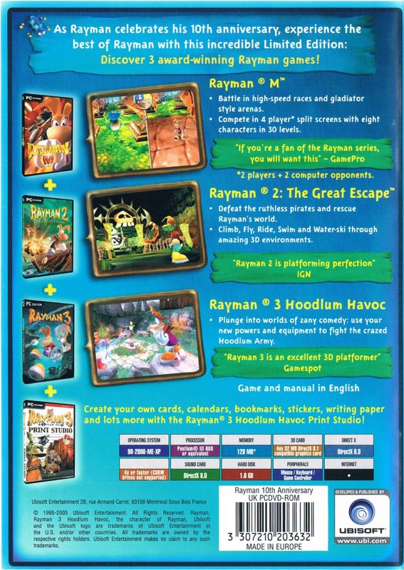 Rayman: 10th Anniversary Collection cover or packaging material - MobyGames