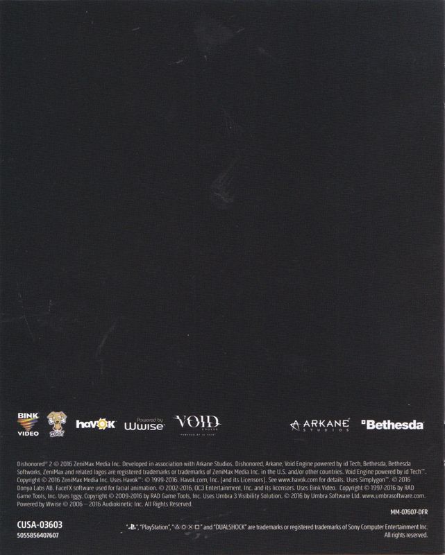 Dishonored 2 cover or packaging material - MobyGames