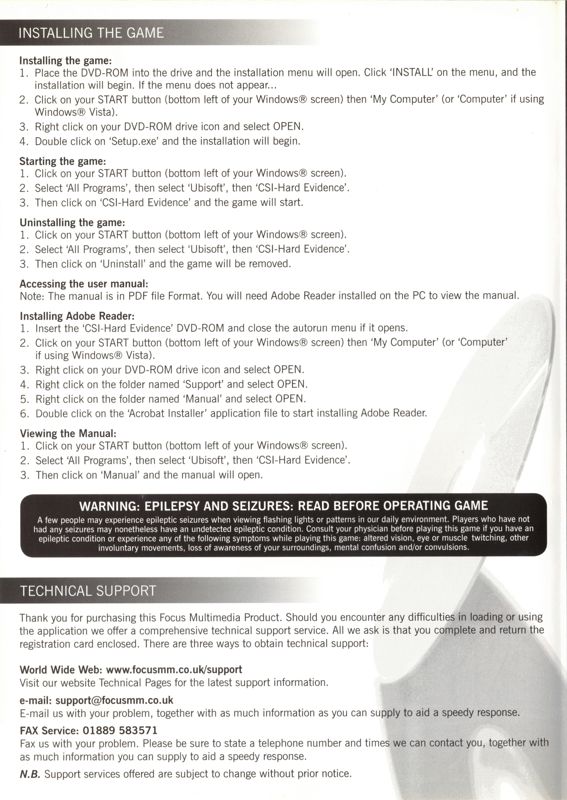 CSI: Crime Scene Investigation - Hard Evidence cover or packaging ...