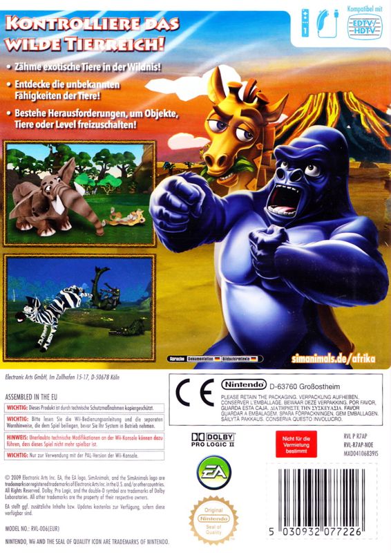 SimAnimals: Africa cover or packaging material - MobyGames