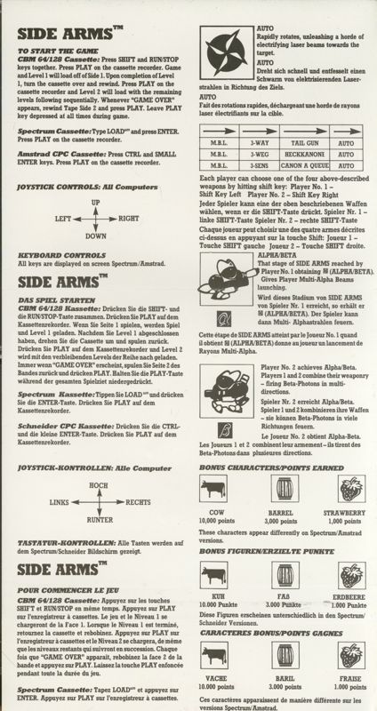 Side Arms Hyper Dyne cover or packaging material - MobyGames