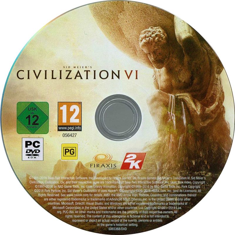 Sid Meier's Civilization VI cover or packaging material - MobyGames