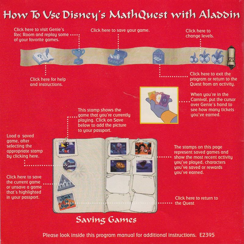 Disney's Math Quest with Aladdin cover or packaging material - MobyGames
