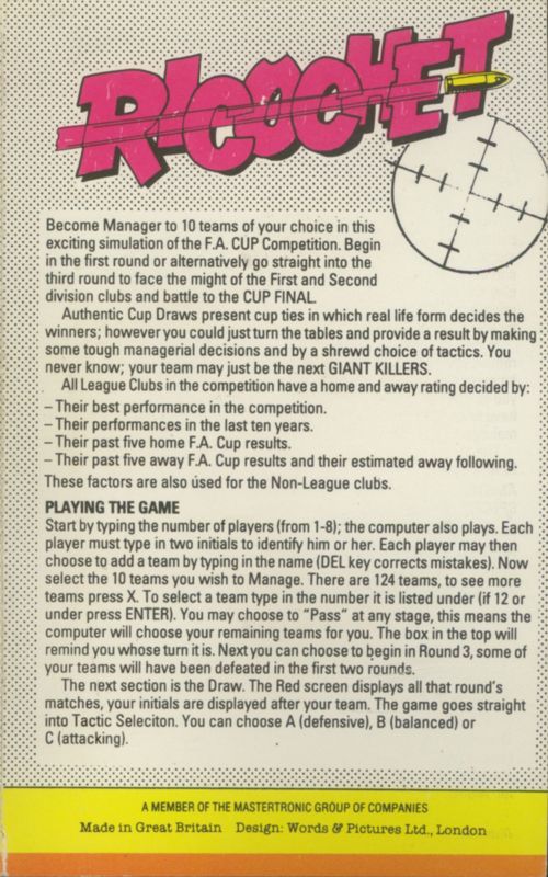 F.A. Cup Football cover or packaging material - MobyGames