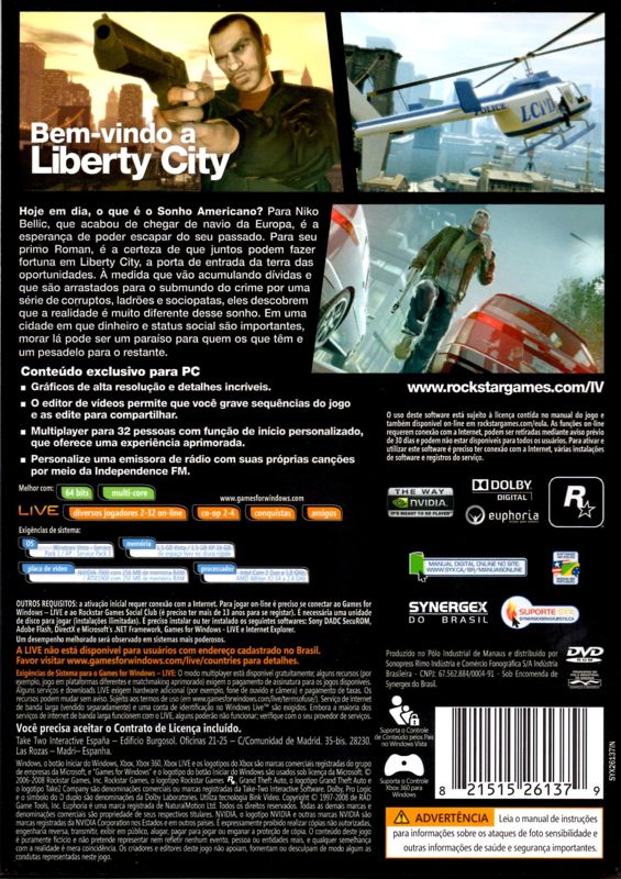 Grand Theft Auto IV cover or packaging material - MobyGames
