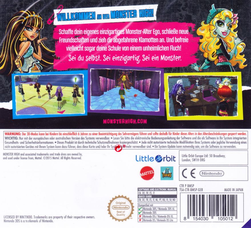 Monster High: New Ghoul in School cover or packaging material - MobyGames