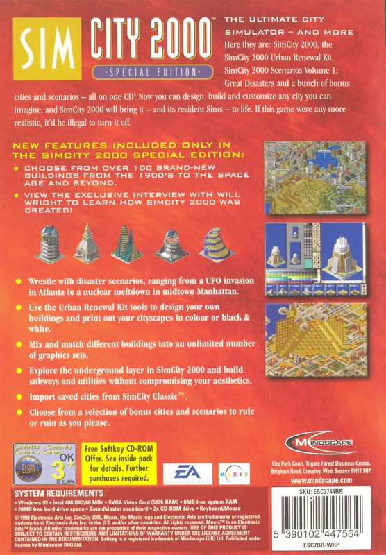 SimCity 2000: CD Collection cover or packaging material - MobyGames