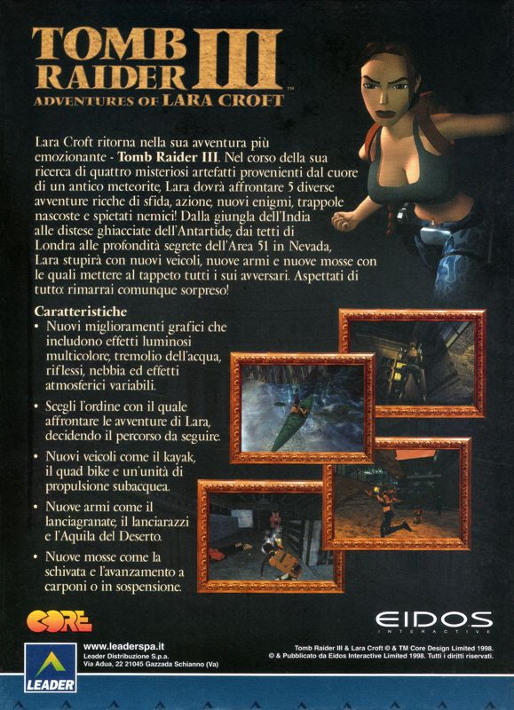 Tomb Raider III: Adventures of Lara Croft cover or packaging material - MobyGames