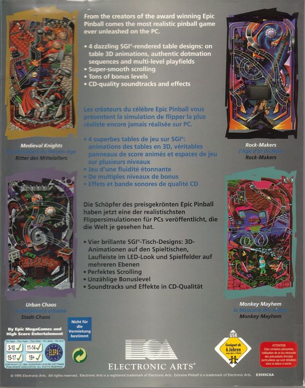 Extreme Pinball cover or packaging material - MobyGames